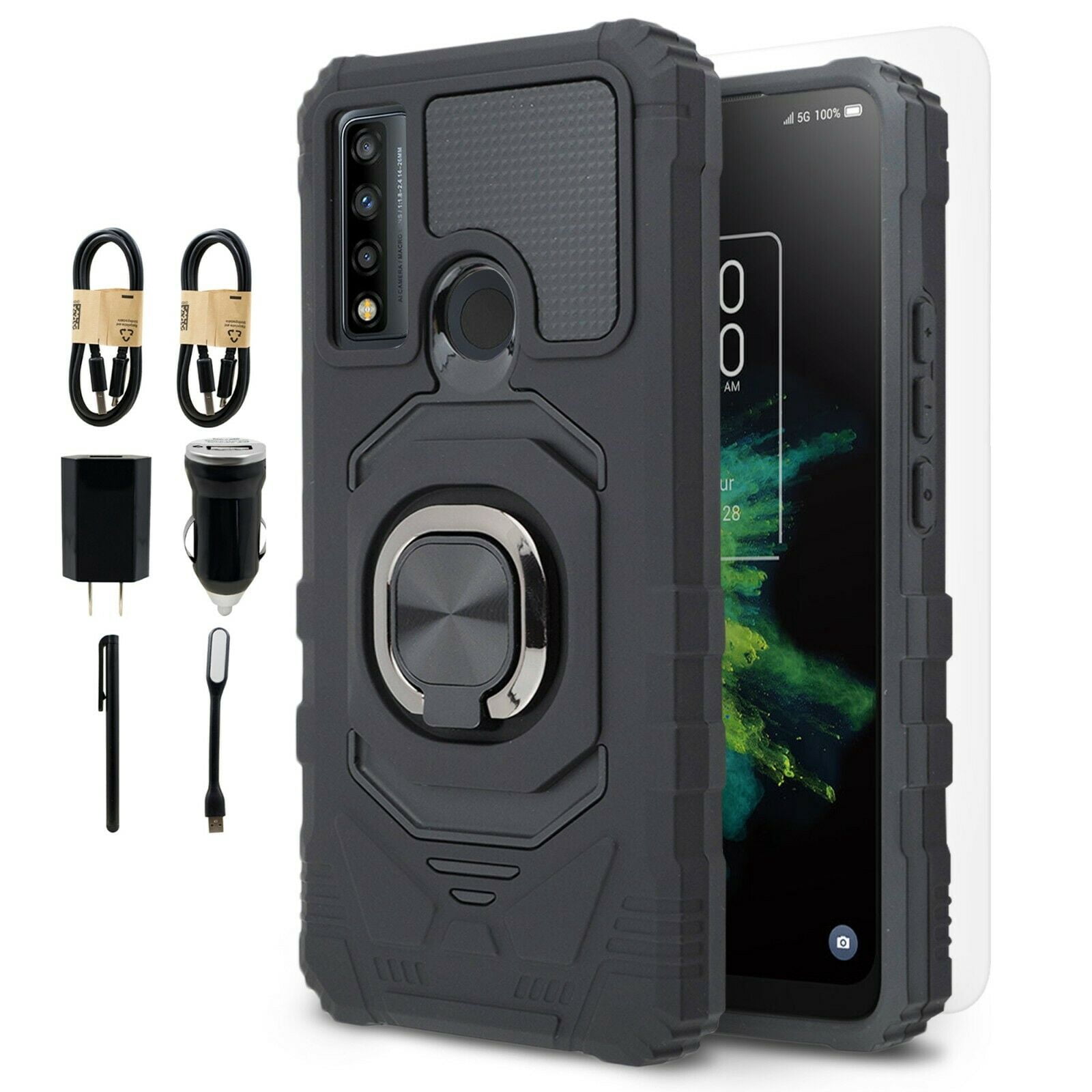 Value Pack + for TCL 20XE 20 XE Ring Hybrid Phone Case Magnet Mount ...