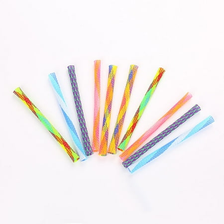 Cat Toy Spring Stick Interactive Kitten Nylon Mesh Tube Telescopic ...