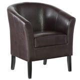 Linon Simon Faux Leather Club Accent Chair, Brown - Walmart.com