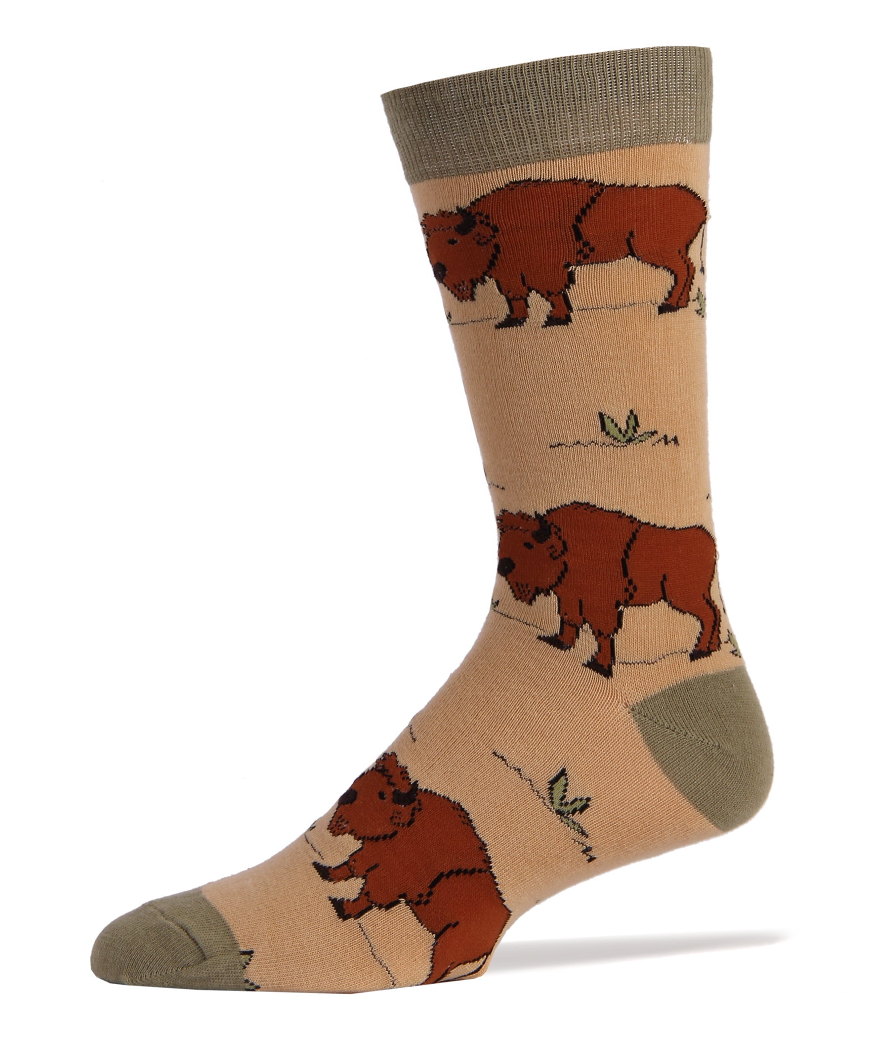 Oooh Yeah Men's Animal Novelty Crew Sock, Buffalo, Funny Colorful ...