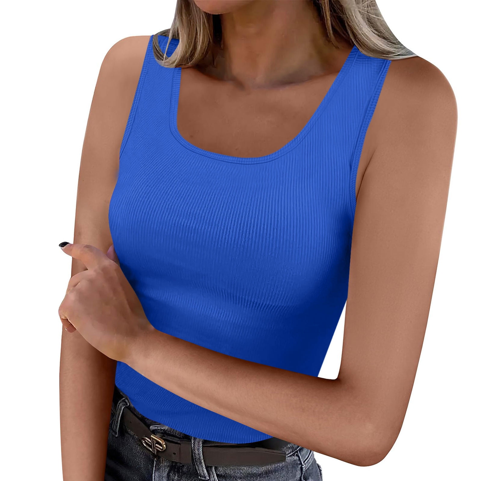 Click here for Plebaso Ribbed Tank Tops For Women Sleeveless Scoo... prices