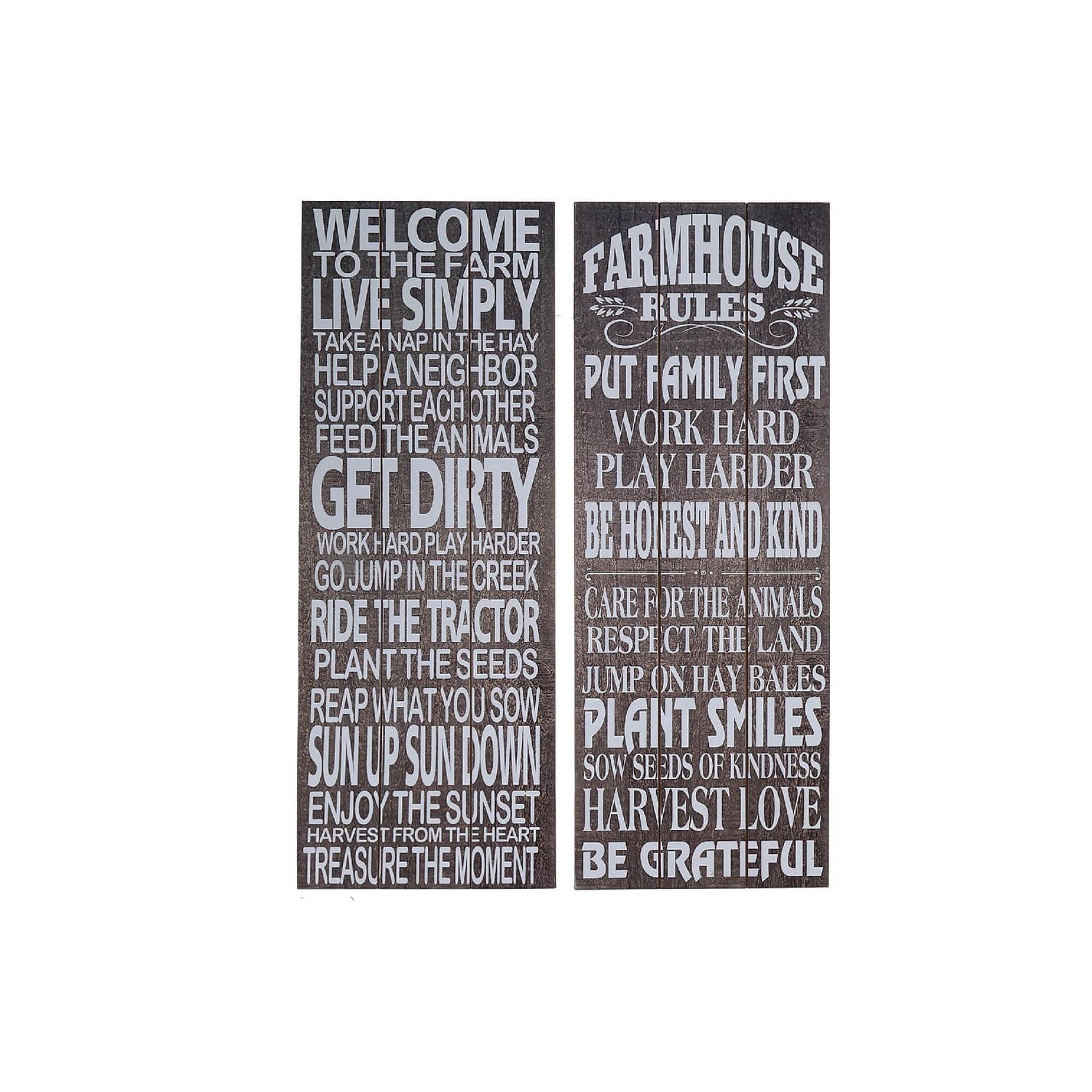 Click here for Ih Casadécor Wood Wall Sign (Farmhouse Rules) (Ass... prices