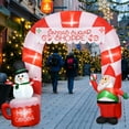 Coolmade 8 Ft Lighted Xmas Inflatable Arch Santa Claus And Snowman
