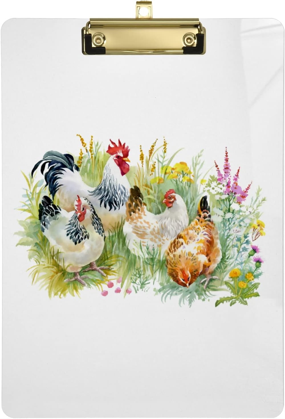 FMSHPON Rooster Chicken The Grass Clipboard Hardboard Wood Nursing Clip ...