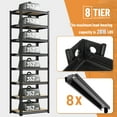 REIBII 8-Tier Adjustable Metal Shelving Unit, 21.6" W x 11.8" D x 84" H ...