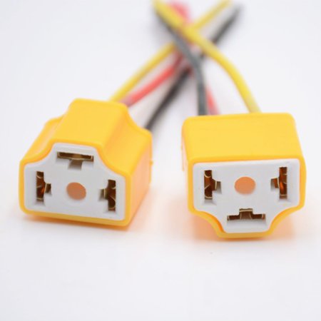 Hongchun 4pcs H4 Ceramic Female Socket for LED Replacement Headlight ...