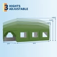 10x30 FT Heavy Duty Pop Up Canopy Tent, Adjustable Height Outdoor ...