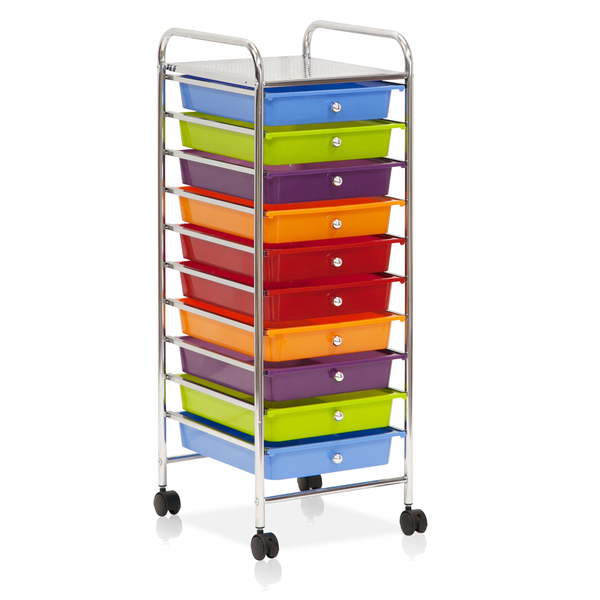 Furinno Wayar 10-Drawer Trolley, Rainbow, WS17187RB - Walmart.com