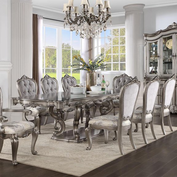 ACME Ragenardus Wooden Extendable Pedestal Dining Table in Antique ...