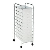 Hello Hobby 10-Drawer Multi-Color Rolling Craft Cart, Clear/Chrome ...
