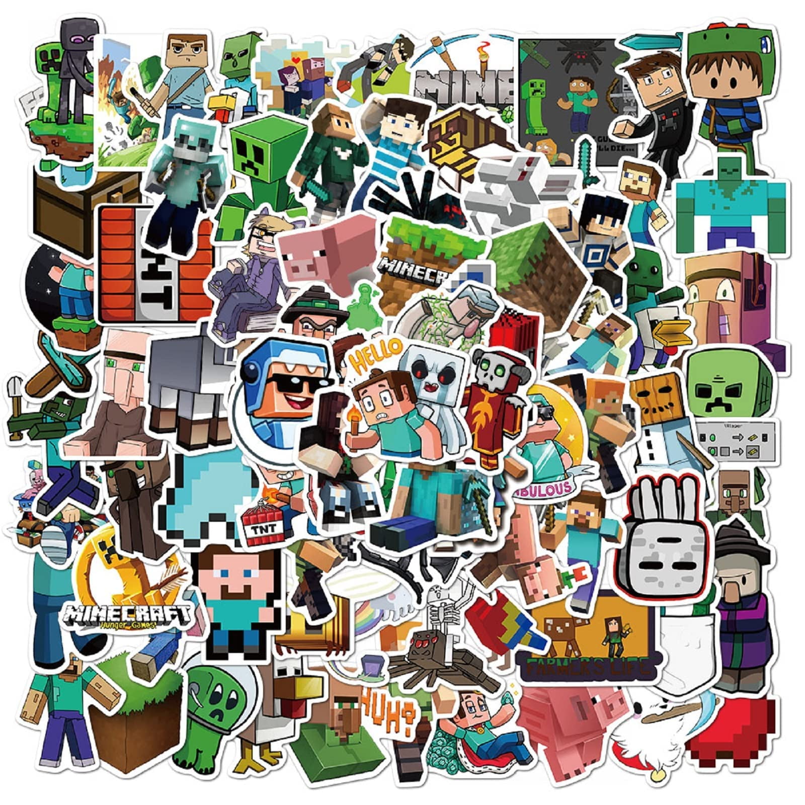 Minecraft Stickers Decals100 Pack Video Game Theme Funny Stickers for ...