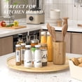 24 Inch Large Solid Oak Wood & Iron Lazy Susan, 360° Rotating Farmhouse ...