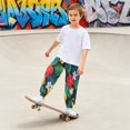 BZSMCE Palm Leaves Hibiscus Flowers Pattern Print Elastic Waist Jogger ...
