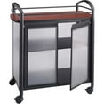 Safco Refreshment Cart, Cherry Black Laminate Top, Steel Frame, Storage ...