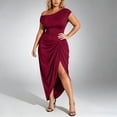 Plus Size One Shoulder Cocktail Dress For Women 2026 Summer Elegant ...
