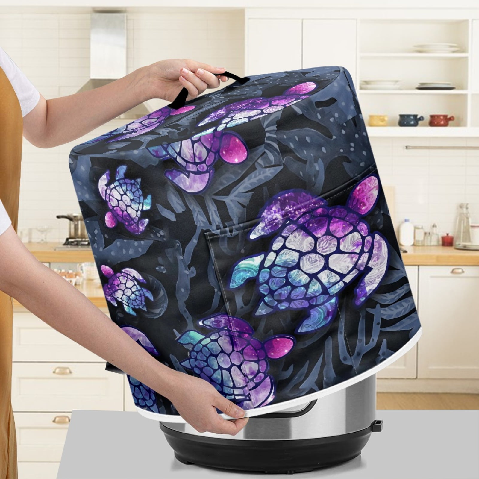 Xoenoiee Purple Turtle Sea Plant Print Kitchen Appliance Dust Cover for ...