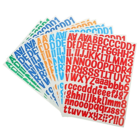 10 Sheets Alphabet Number Sticker for Scrapbook Laptop Album Water ...