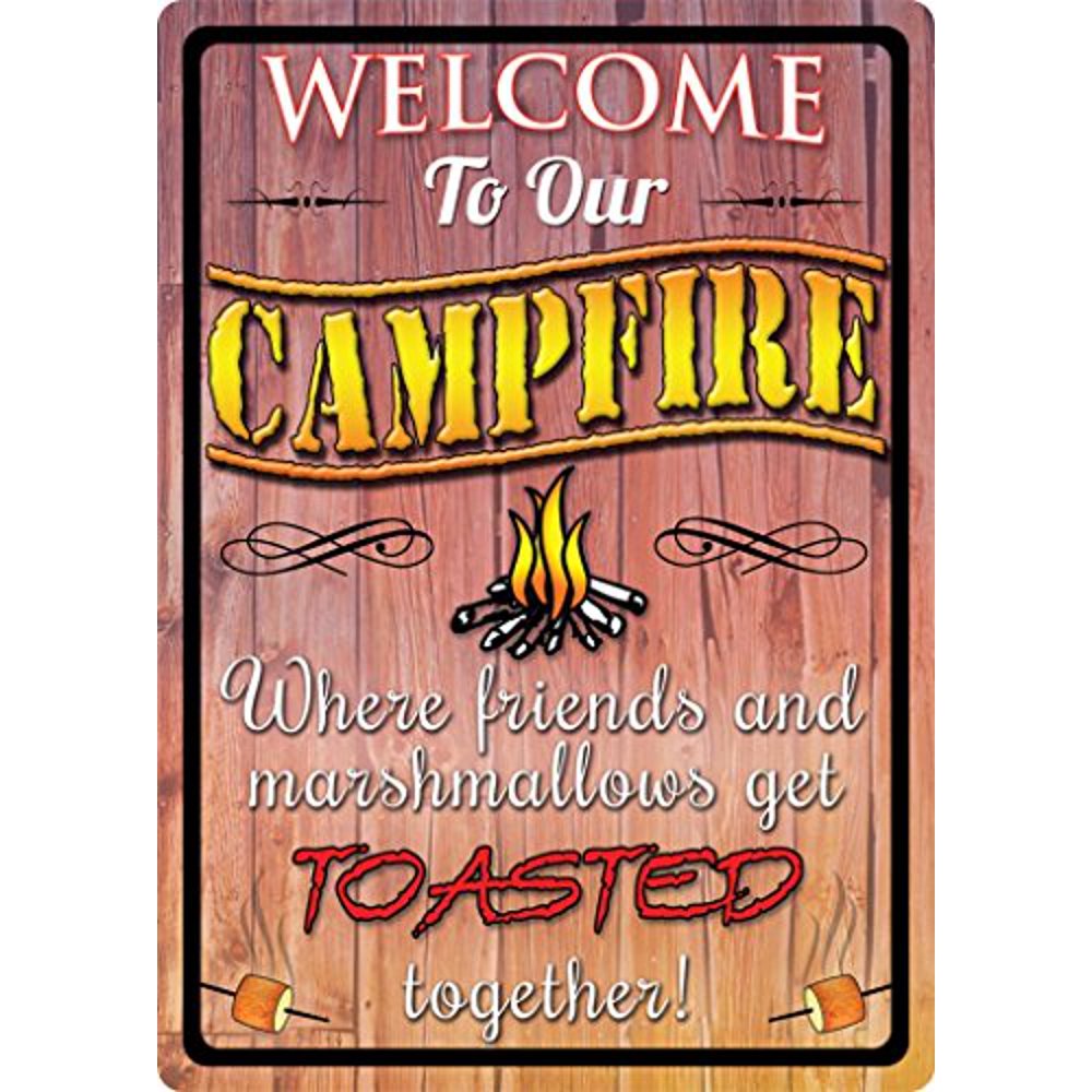 Welcome To Our Campfire Camping Get Toasted Metal Sign Indoor Outdoor ...