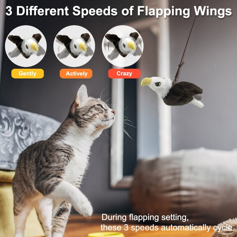 Flying Bird Cat Toy Flapping Bird Cat Toy With Catnip — Rechargeable ...