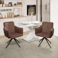 FlowLuxe Linen Upholstered Set of 2 Modern 360 Swivel Accent Chairs ...