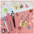 Silicone beads 3D animals, 12pcs multicolor focal beads for keychain ...