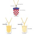 Croatian Map Pendant Necklace Stylish Clavicle Chain Adjustable Length ...