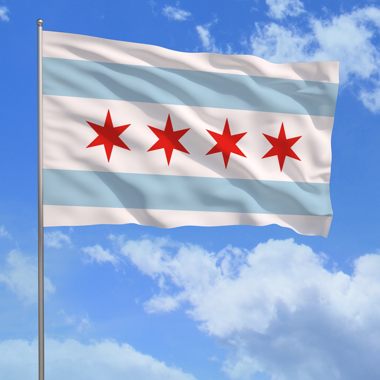 Chicago Flag - Chicago State Flag 3Ply Double Sided 3x5 Outdoor ...