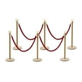 Fichiouy 6Pcs Crowd Control Barrier Metal Base Gold Stanchion Post with ...