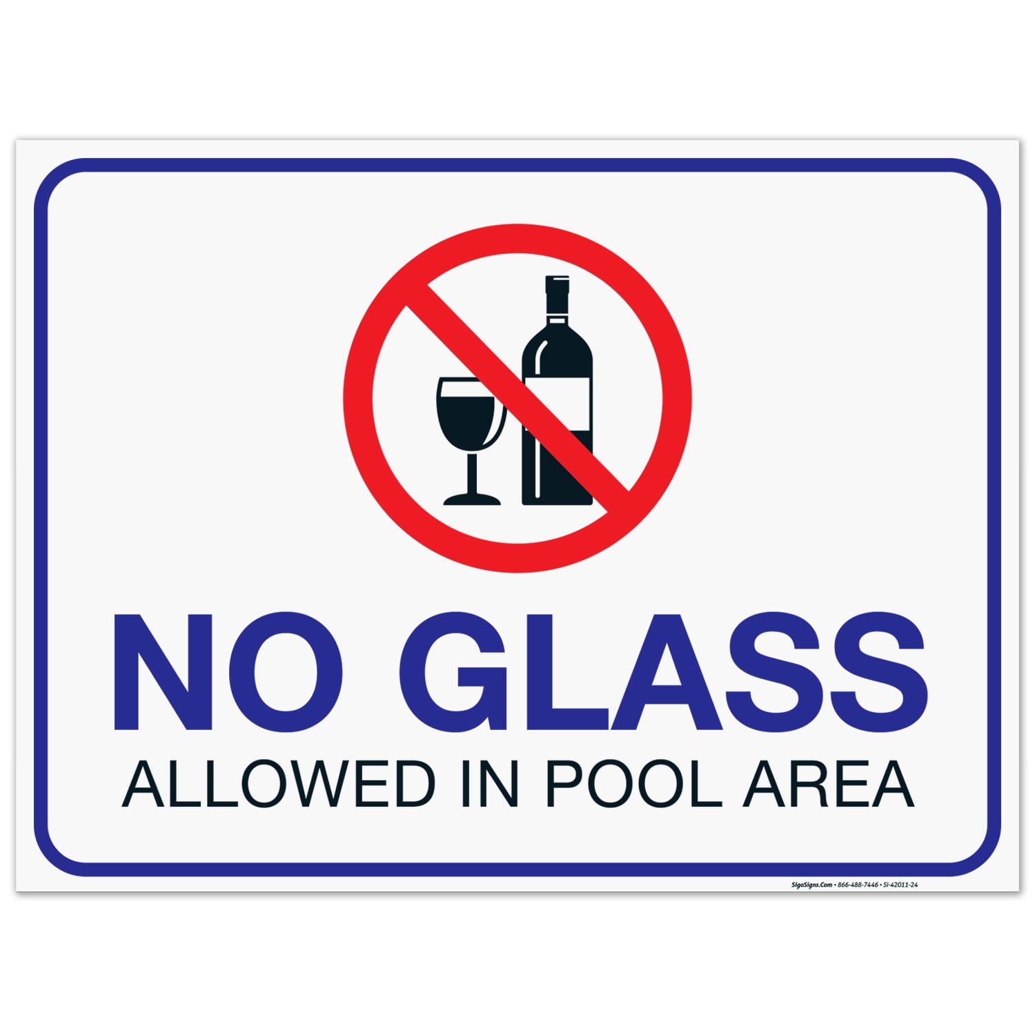 No Glass Allowed in Pool Area Pool Sign, - Walmart.com