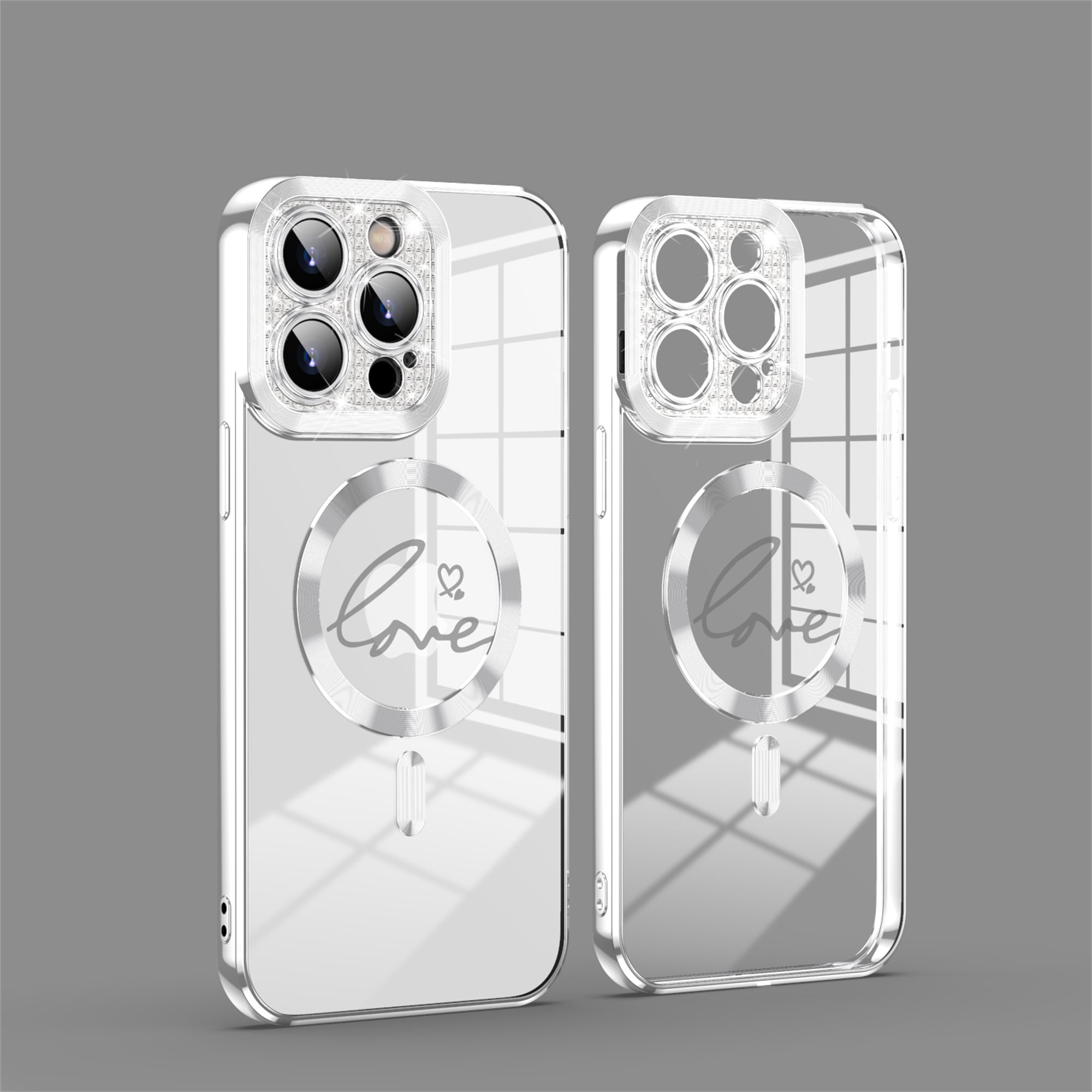 ELEHOLD Plating Clear Case for iPhone 13 Pro, Compatible with MagSafe ...