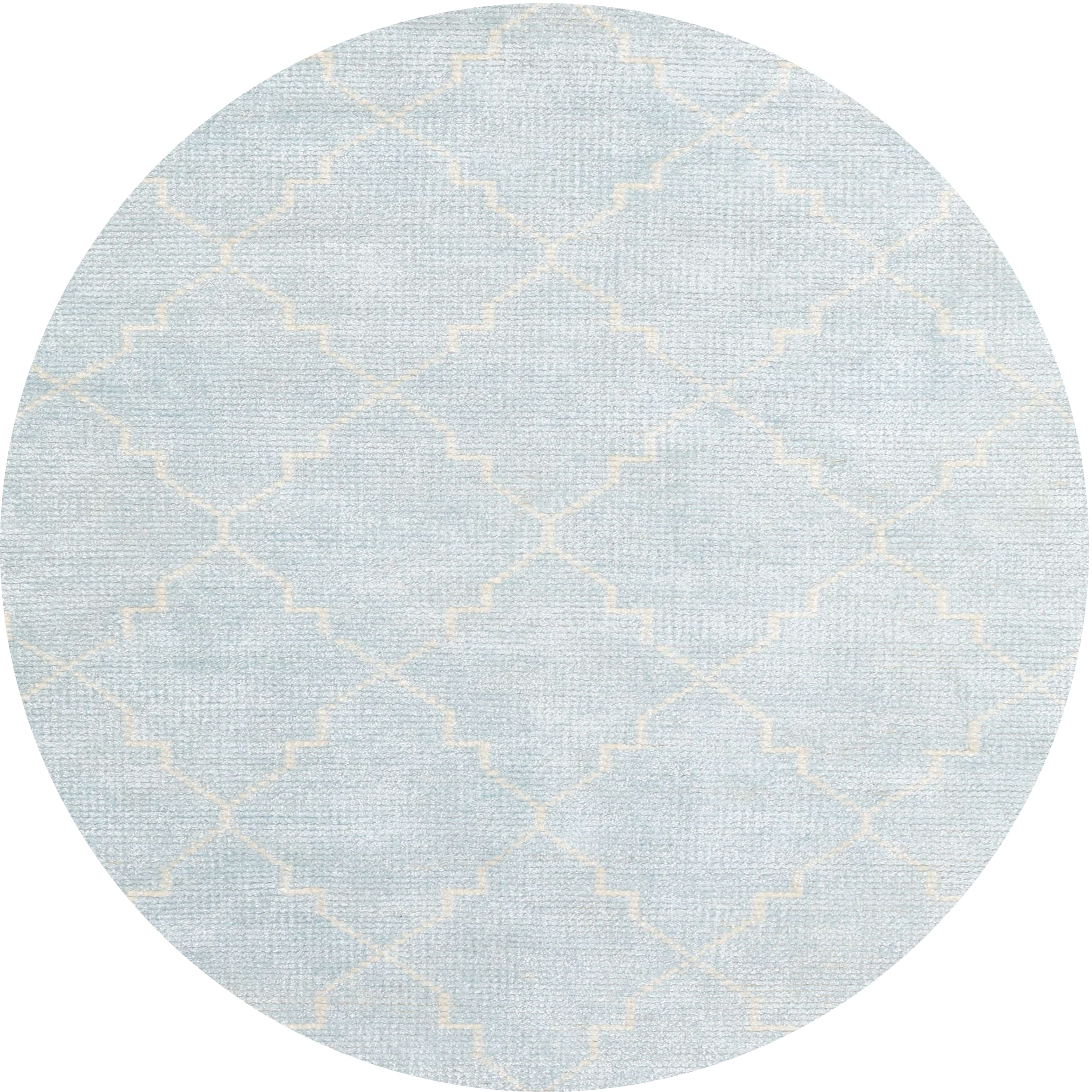 Ahgly Company Indoor Round Contemporary Pale Blue Abstract Area Rugs, 7 ...