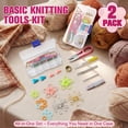 2 PCS 124Pcs Knitting Accessories with Case - Knitting Supplies Kit ...