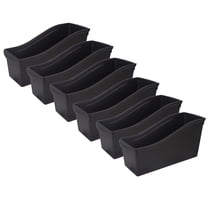 Storex Large Interlocking Book Bin, Pack of 6, Purple Plastic Boxes for ...