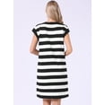 DARING DIVA Women's A-Line Striped Cap Sleeve Color Block Tshirt Dress ...