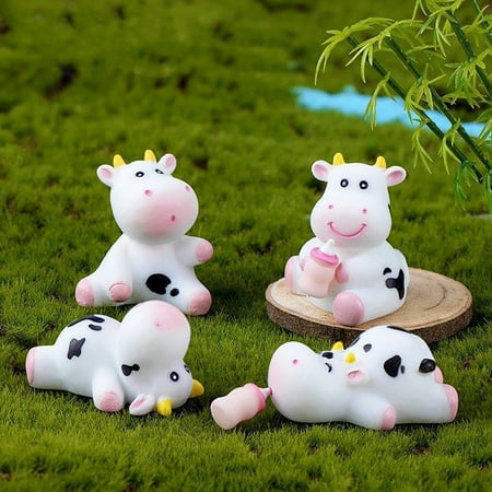 Zeus Cow Figurine Eco-friendly Eye-catching Resin Miniature Cow Craft ...