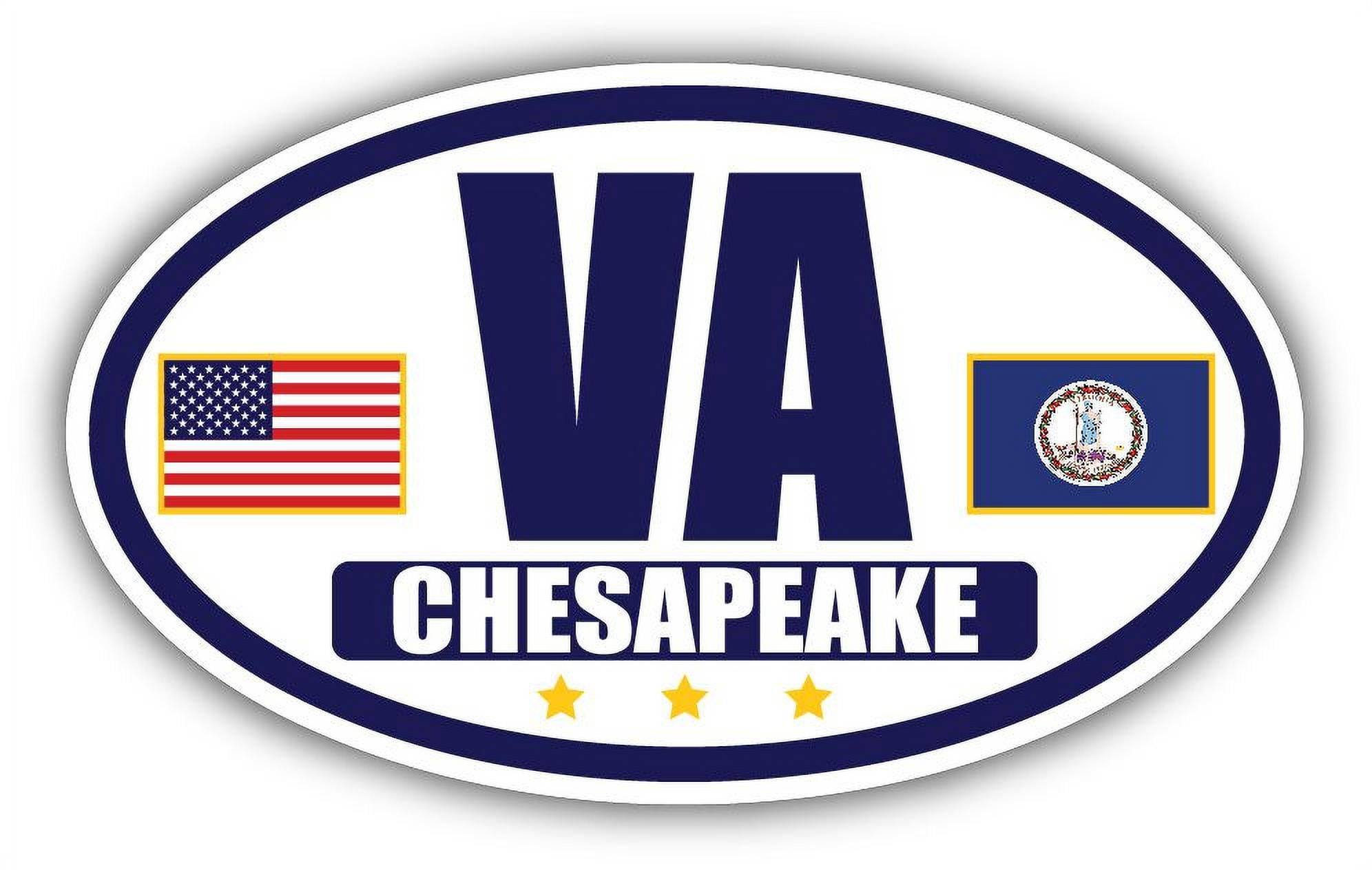 Flag of Virginia / American Flag Oval 3M Vinyl Bumper Sticker Decal ...