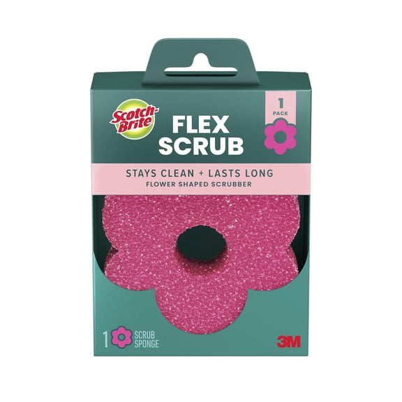 Scotch-Brite Flex Scrub, Pink, Non-Scratch Dish Sponge with Flexible ...