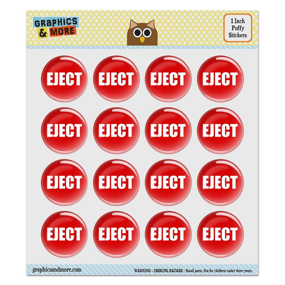 Red Eject Button Design Funny Puffy Bubble Dome Scrapbooking Crafting ...