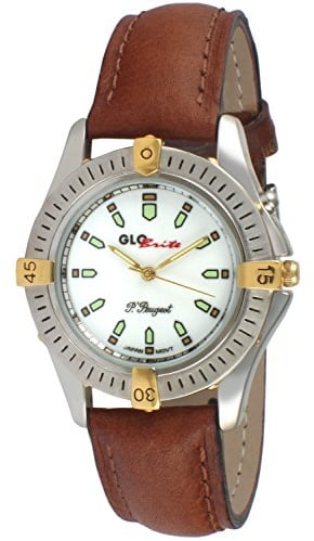 peugeot unisex glow in the dark light up watch with classic brown ...