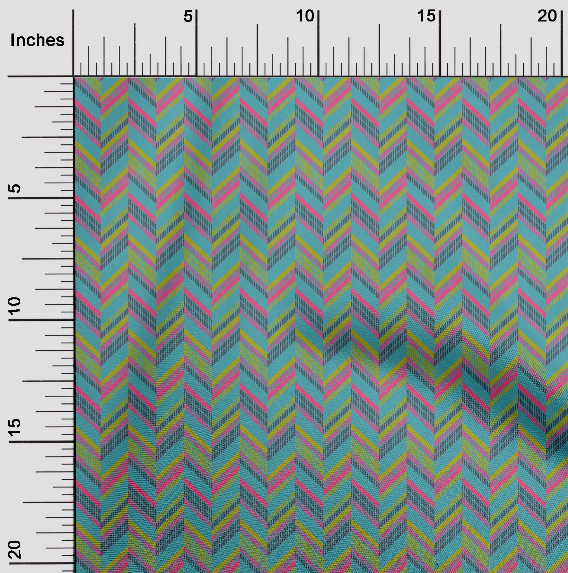 oneOone Silk Tabby Fabric Herringbone Geometric Print Fabric By The ...
