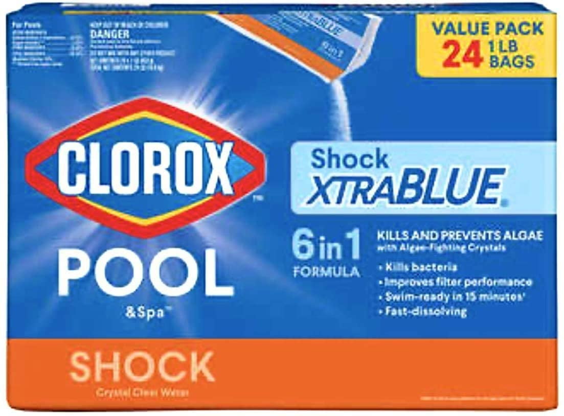 Clorox Pool&Spa Shock XtraBlue for Swimming Pool (24 1-lb Bags) White ...