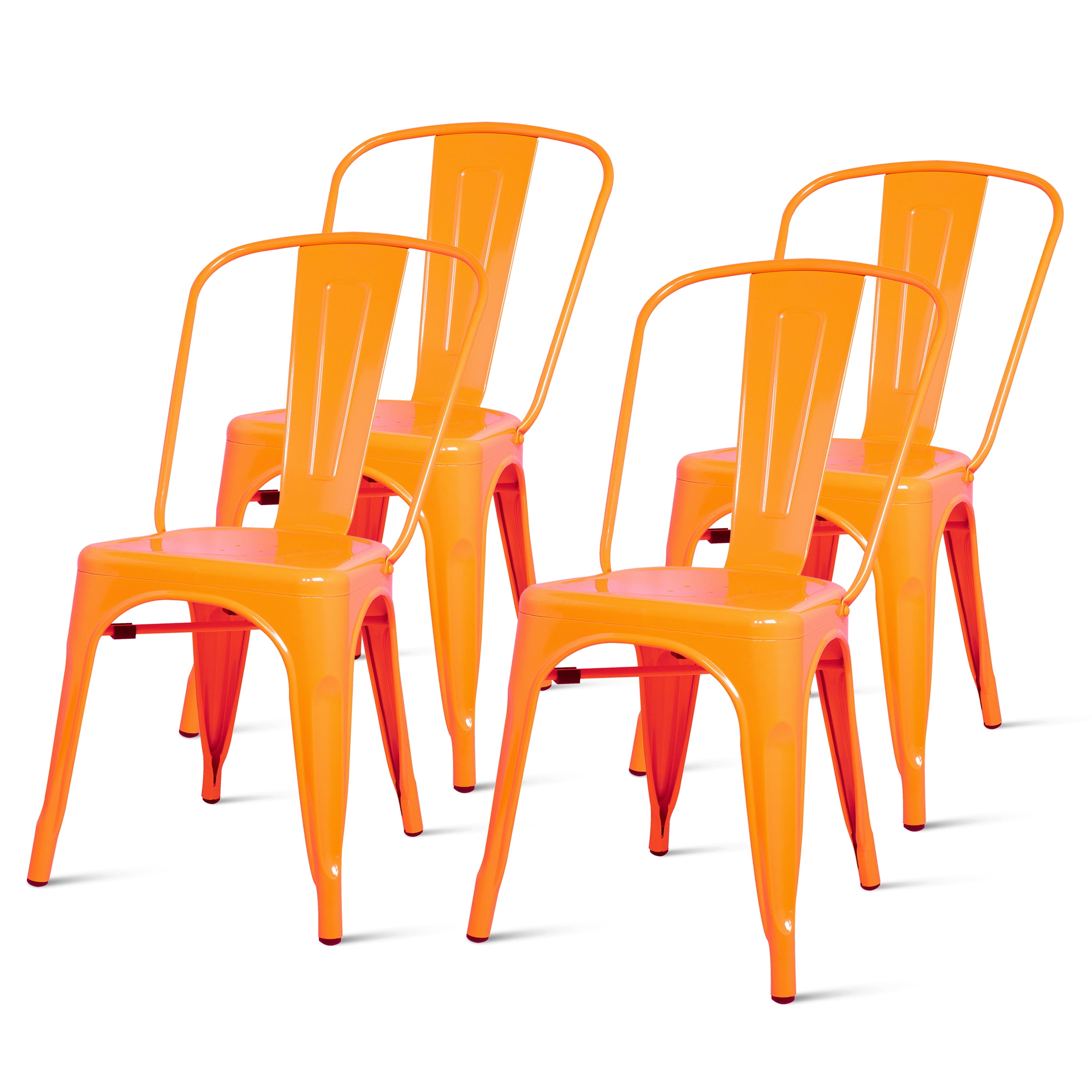 Metropolis Stackable Metal Side Chair (Set of 4), Multiple Colors ...