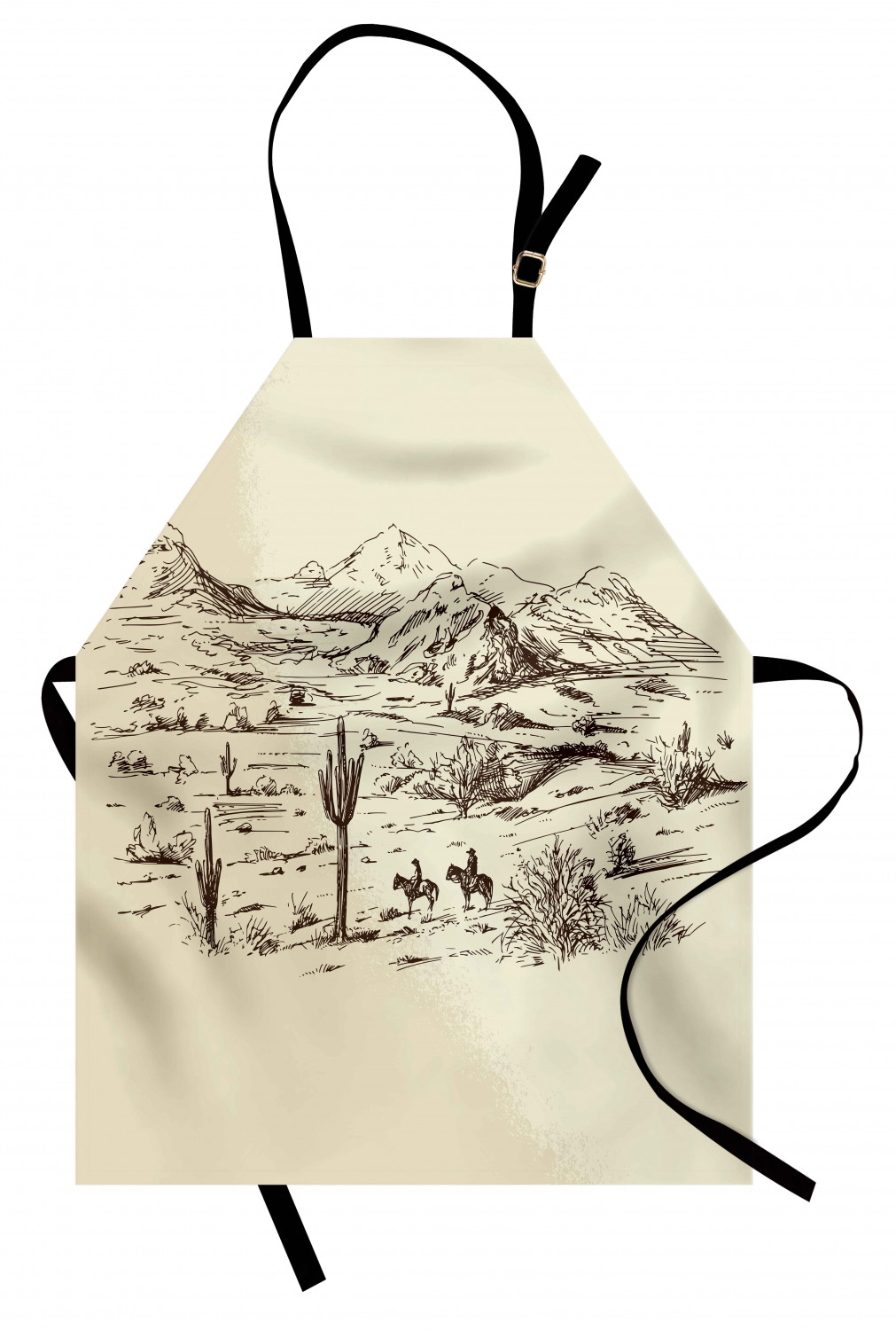 Western Apron Wild West Landscape Illustration with Mountains Desert ...