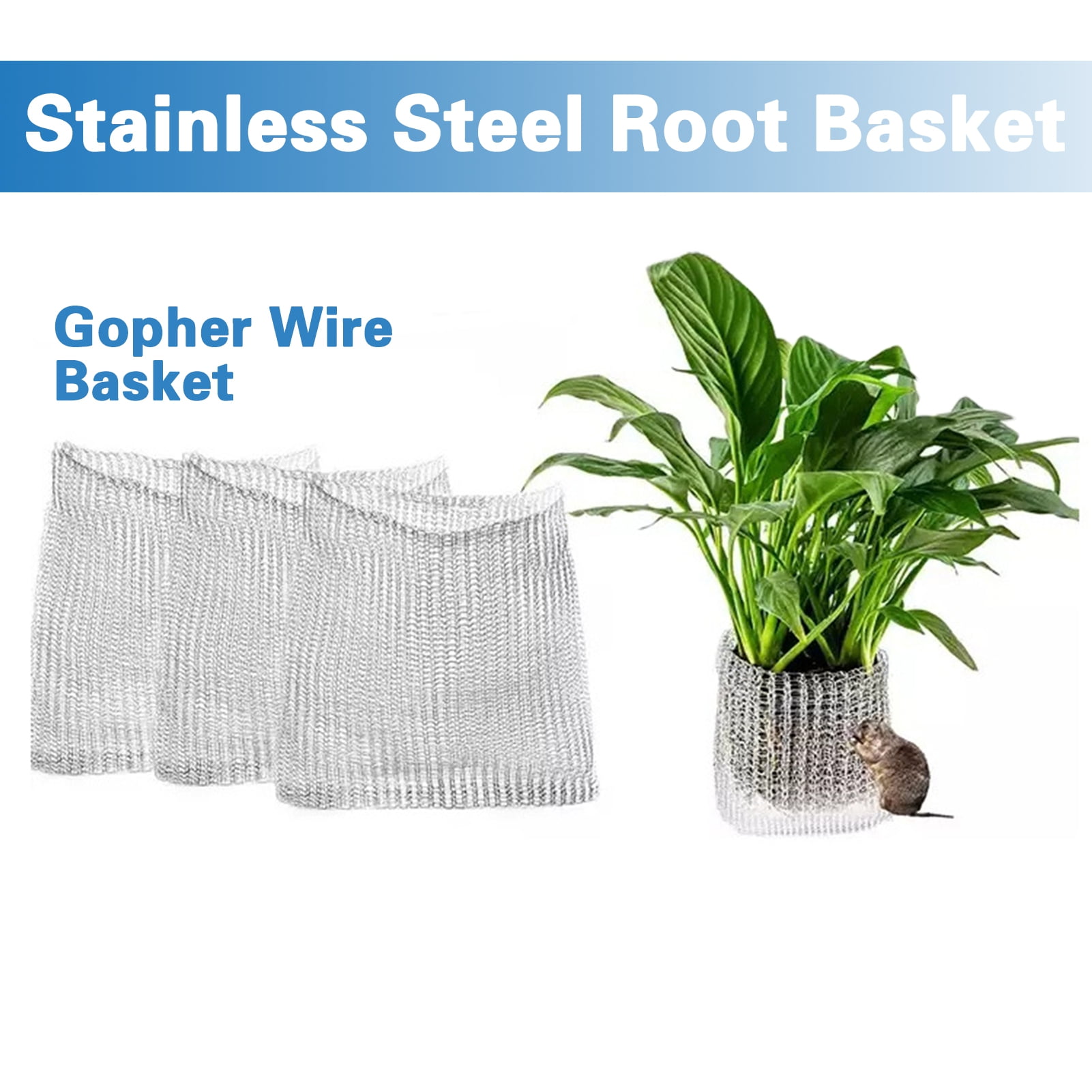 Washranp Root Guard Gopher Proof Wire Basket Mole,Stainless Steel Vole ...