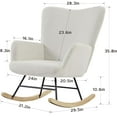 VECELO Set of 2 Modern Teddy Fabric Rocking Chair with Storage Pockets ...
