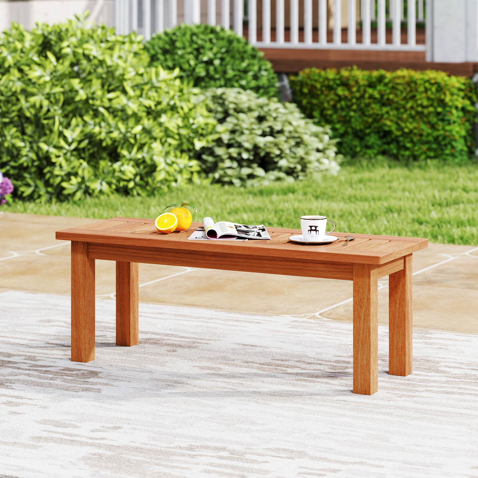 Click here for Costway 1 Pcs 2-Person Outdoor Backless Bench With... prices