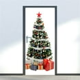 3d Lifelike Christmas Tree Wall And Door Decals Festive Holiday Scene