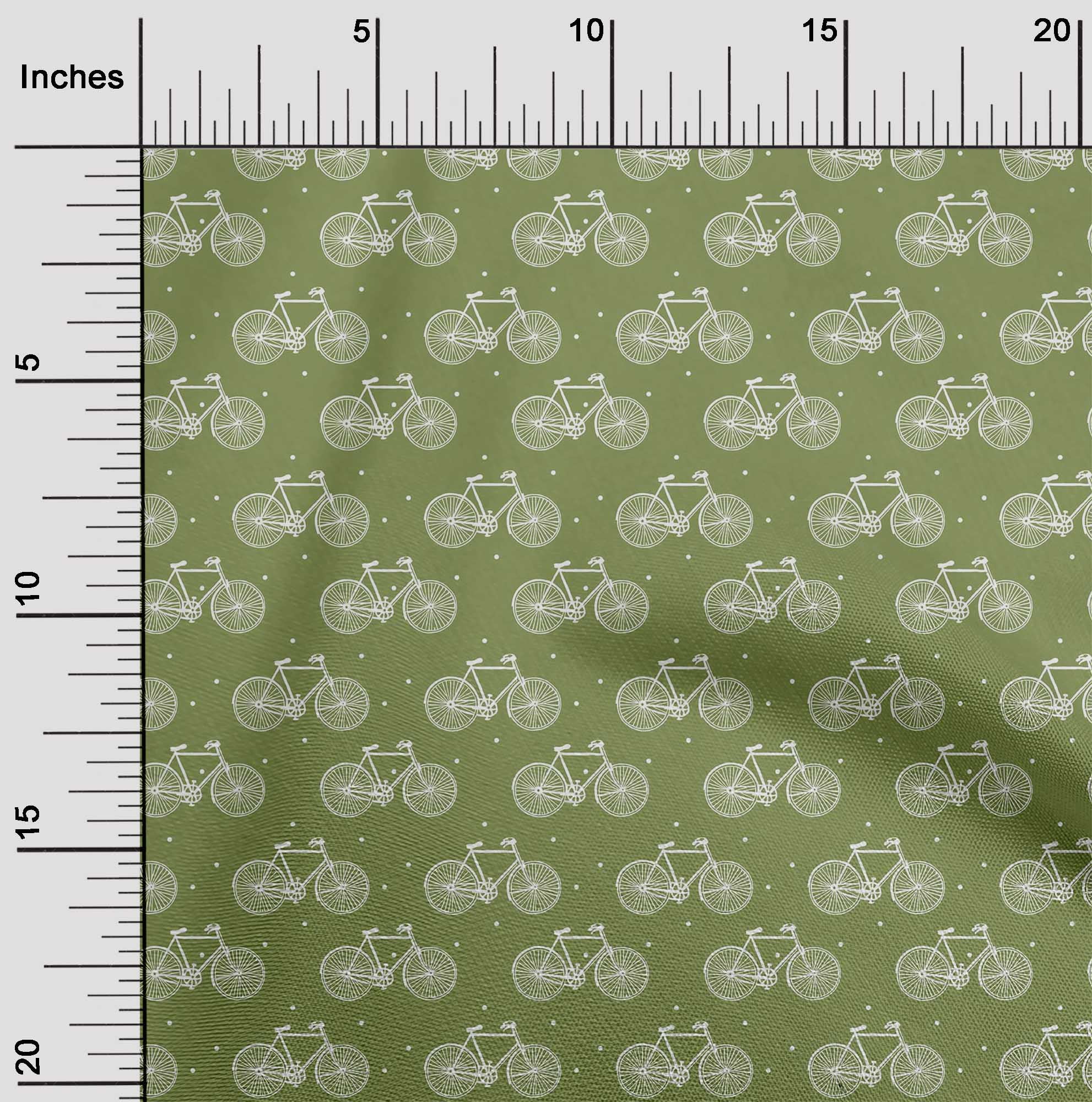 oneOone Cotton Poplin Fabric Dot & Bicycle Block Print Fabric By Yard ...