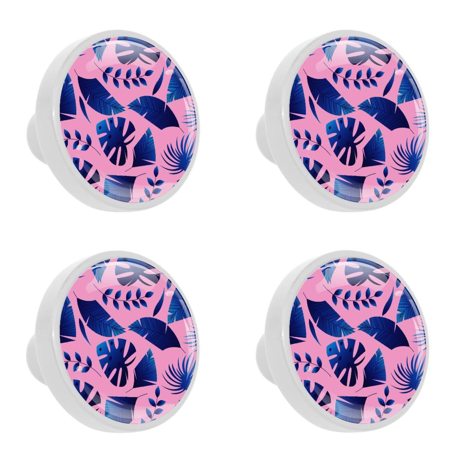 4 Pcs Tropical Pink Leaf Knobs for Kitchen Cabinet Cupboard Dresser ...