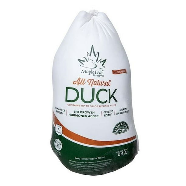 Maple Leaf All Natural Medium Whole Duck, 4.25 to 5.75 Pound -- 6 per ...